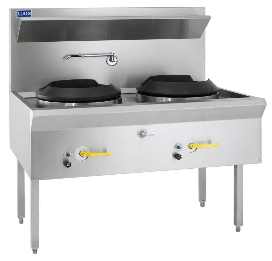 B+S K+ UFWWK-2 Two Hole Waterless Wok Table - Liteco Hospitality